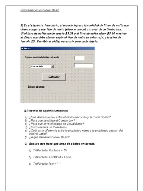 Ejercicios Visual Basic Pdf