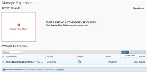 how to delete available expenses from manage expen sap concur