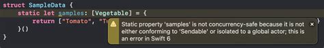 How To Address Static Property Foo Is Not Concurrency Safe Warning Using Swift Swift Forums