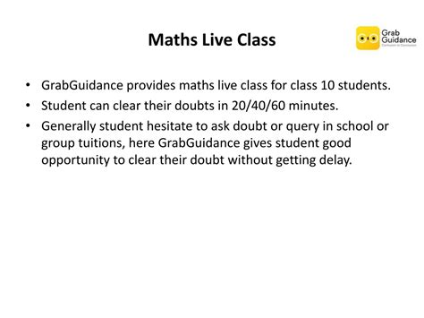 Ppt Get Best Maths Live Classes For Class 10 Powerpoint Presentation Id11827417