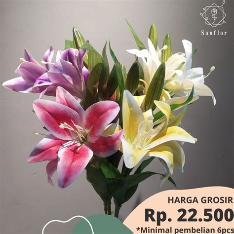 Jual Stok Terbaru Bunga Lily Latex Artificialbunga Lili Palsu Bahan Lateks Shopee Indonesia