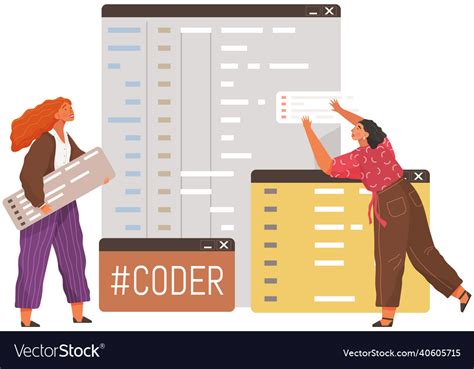 Programmer Engineering And Coding Set Royalty Free Vector