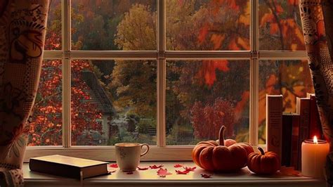 Relaxing Autumn Rain On Window Fall Ambience With Rain In The Forest
