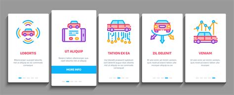 Smart Car Technology Onboarding Elements Icons Set Vector 17348588