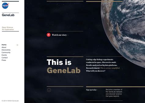 NASA GeneLab Awwwards SOTD NASA GeneLab Awwwards SOTD