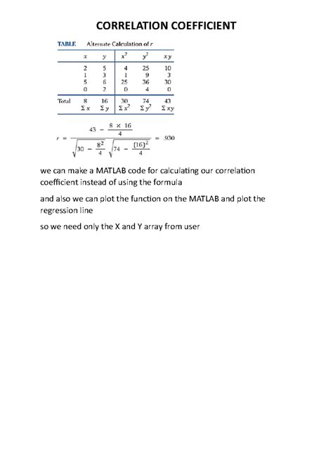 Correlation Coefficient With Matlab Correlation Coefficient We Can