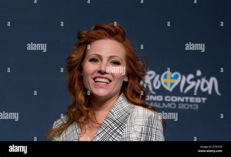 Singer Valentina Monetta Representing San Marino Poses During A Press Conference For The
