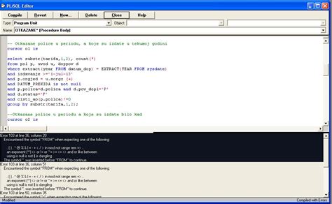Oracle Encountered The Symbol From When Expecting One Of The