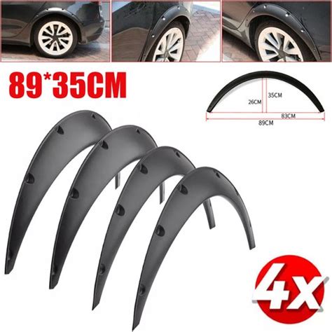 4pcs 89cm Universal Flexible Cars Body Fender Flares Extension Wide