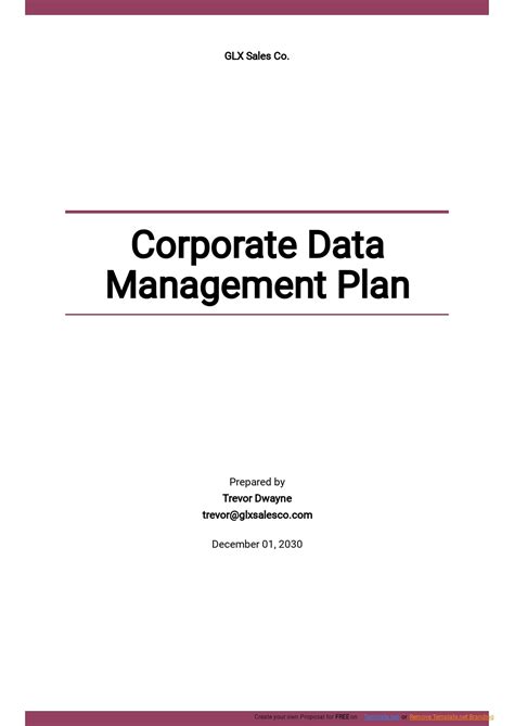 Data Management Plan Template