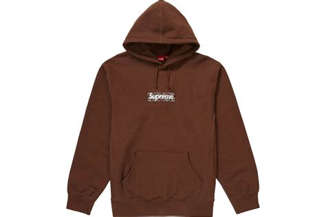Supreme Bandana Box Logo Hooded Sweatshirt Dark Brown Mens Fw19 Us