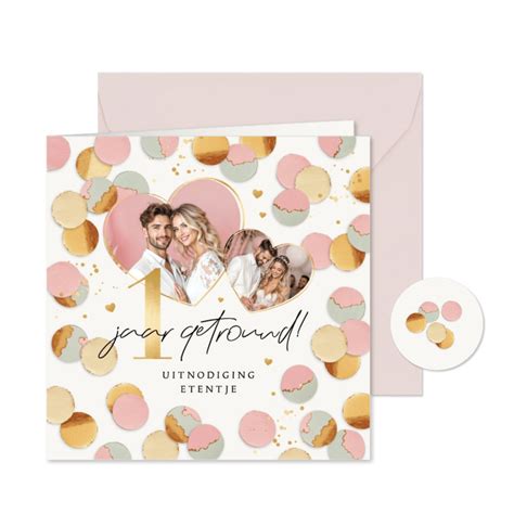 Jubileumfeest Uitnodiging 1 Jaar Getrouwd Kaartje2go