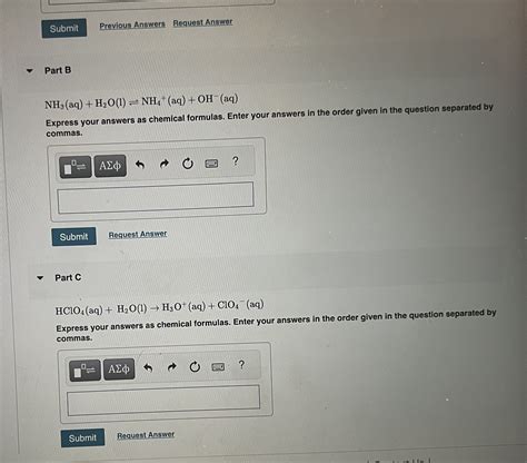 Solved NH3(aq)+H2O(l)⇌NH4+(aq)+OH−(aq) Express your answers | Chegg.com