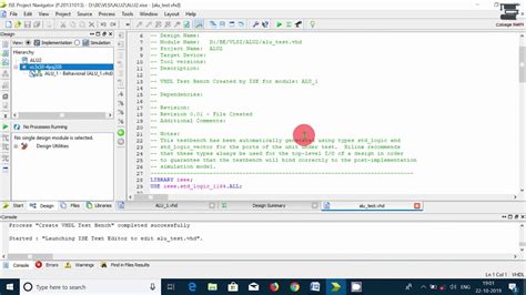 vhdl code for alu along with testbench using xilink youtube