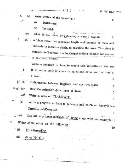java programming question paper aurangabad mms pdf