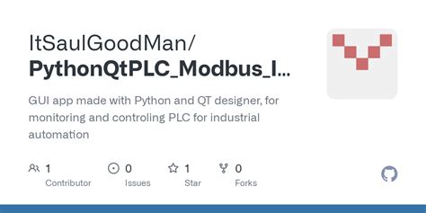 GitHub ItSaulGoodMan PythonQtPLC Modbus Interface GUI App Made With Python And QT Designer