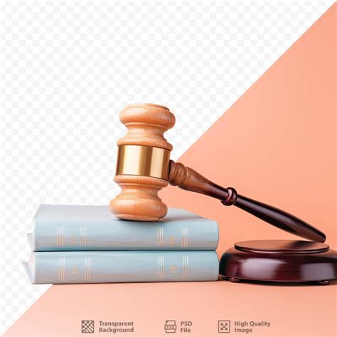 Судебный иск с книгами молотка судьи и прозрачным фоном пространство для текста Премиум Psd Файл
