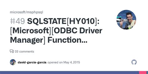 Sqlstate Hy010 Microsoft Odbc Driver Manager Function Sequence