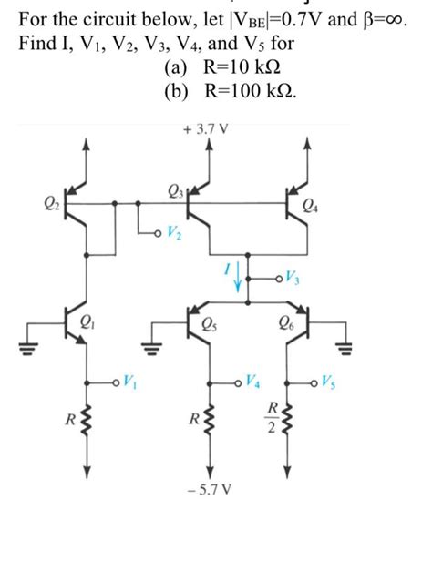 Solved For the circuit below let VBE 0 7V and β Find Chegg com