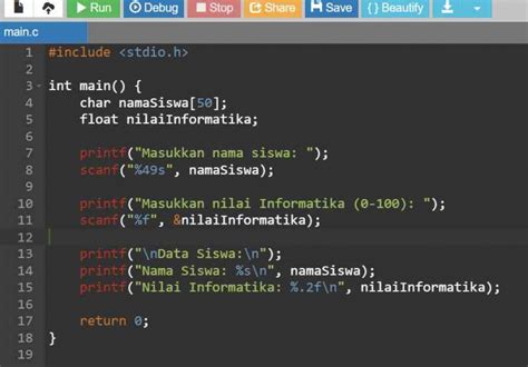 Algoritma Pemograman Program Dasar Bahasa C Memasukkan Nilai Halaman 1