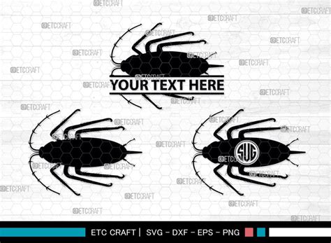 Cockroach Monogram Cockroach Silhouette Cockroach Svg Cockroach Bug Svg Bug Svg Roach Svg