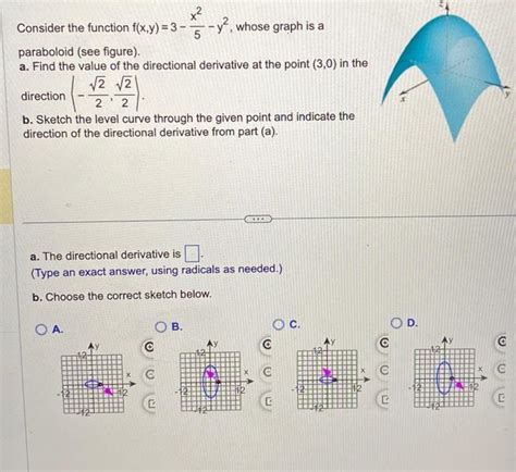 Solved Consider The Function Fxy3−5x2−y2 Whose Graph Is