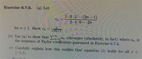 Exercise A Let Cn N N For Chegg Com