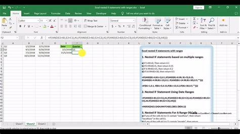 Excel Nested If Statements With Ranges Youtube