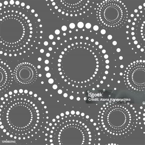 벡터 원활한 기하학적 패턴 원 모양의 하프톤 단색 점 둥근 천공 된 동적 배경 스텐실 점선 프레임 웹 배너 커버 소셜 미디어 스플래시 화면 배경 화면 가리키기에 대한 스톡