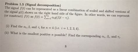 Solved Problem Signal Decomposition The Signal F T Chegg