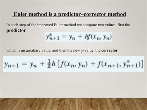 Euler And Improved Euler Method Pptx Physics Science