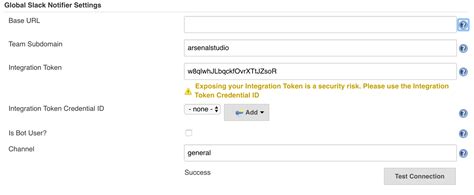 Test Connection Failure Issue Jenkinsci Slack Plugin GitHub