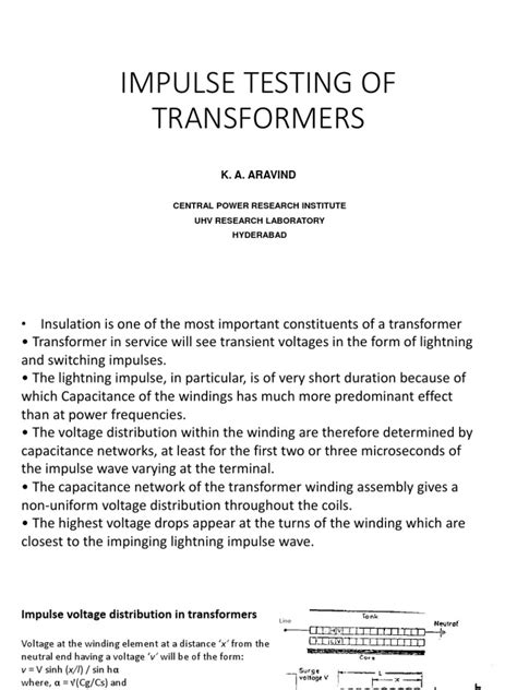 Impulse Testing Of Transformers Pdf Capacitor Transformer