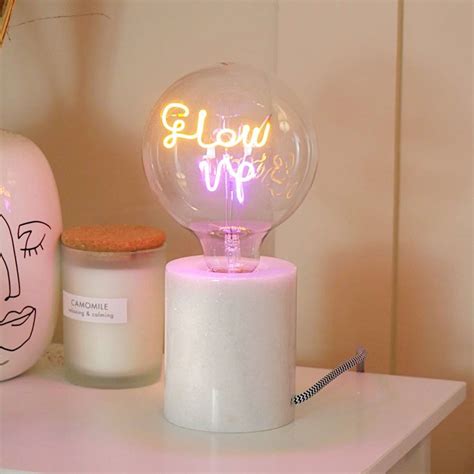 Steepletone Double Filament Word Text Bulb Table Lamp Glow Up
