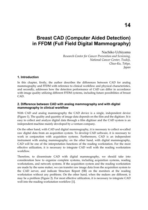 Pdf Breast Cad Computer Aided Detection In Ffdm Full Field Digital