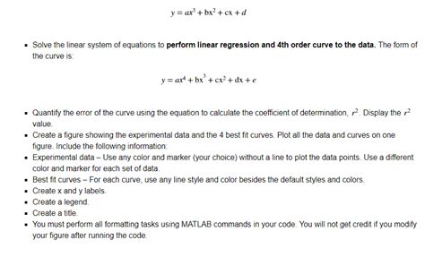 Solved Goal Determine The Type Of Best Fit Curve That Chegg