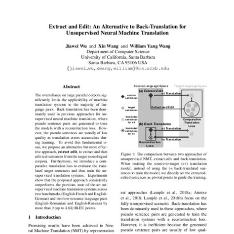 Extract And Edit An Alternative To Back Translation For Unsupervised