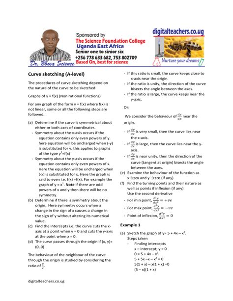 curve sketching guide a level math techniques