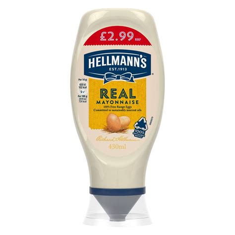 Hellmanns Squeezy Mayonnaise Real 430ml Continental Food Store