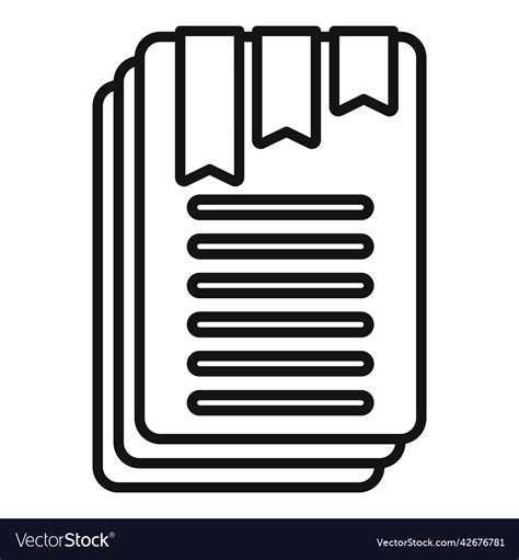 Bookmark Icon Outline Book Mark Royalty Free Vector Image