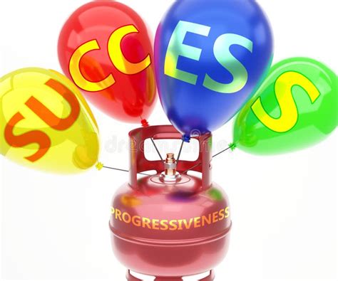 Progressiveness And Success Pictured As Word Progressiveness On A