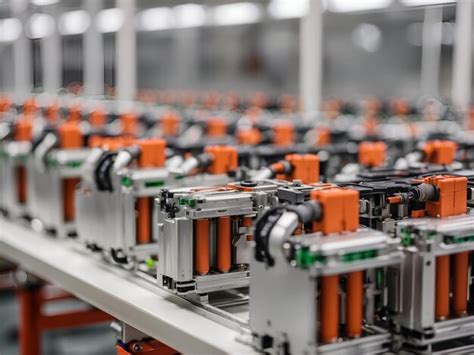 Ligne Dassemblage De Batteries De Véhicules électriques En Gros Plan