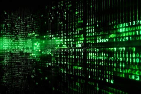 Dynamic Digital Data Stream Abstract Green Computer Background Stock