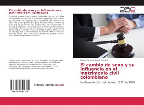 Buy El Cambio De Sexo Y Su Influencia En El Matrimonio Civil Colombiano