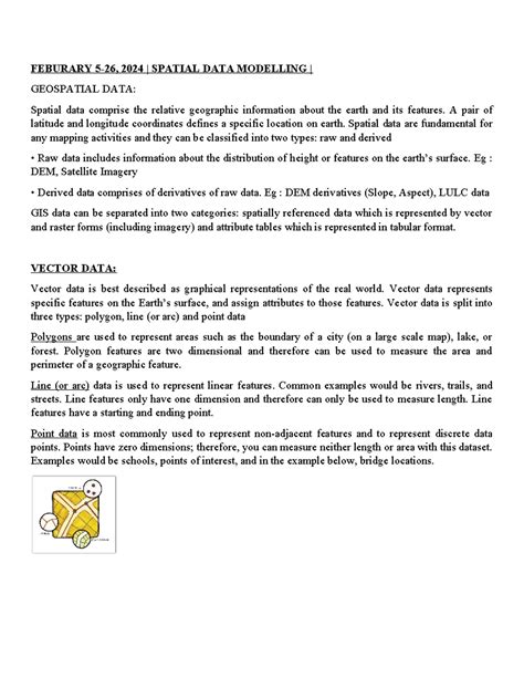 SDM Classnotes Spatial Data Modelling FEBURARY SPATIAL DATA MODELLING