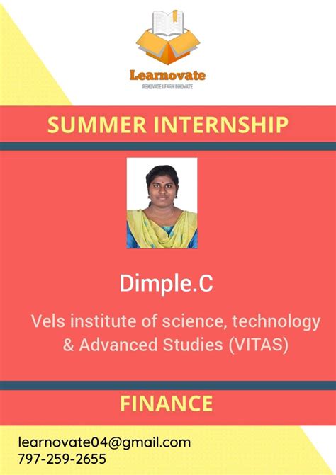 Dimple Chengalvarayan On Linkedin Learnovateecommerce Finance Financeinternship