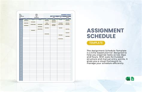 Free Assignment Templates In Excel To Download