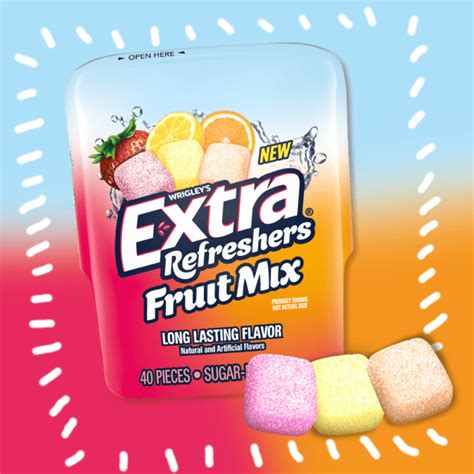 Extra Refreshers Fruit Mix Sugar Free Chewing Gum 40 Piece Bottle Extra®