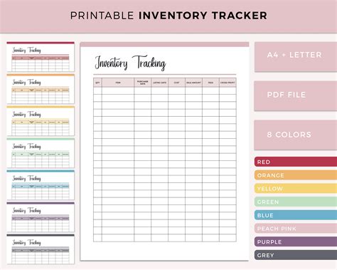 Printable Inventory Tracking Sheets Rossy Printable