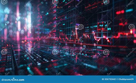 Abstract Concept Of Financial Data Analysis With A Futuristic Look Depicting Glowing Digital